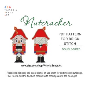 Brick Stitch Pattern Nutcracker, Christmas Beaded Ornament, Christmas Tree Toy, PDF Pattern ...