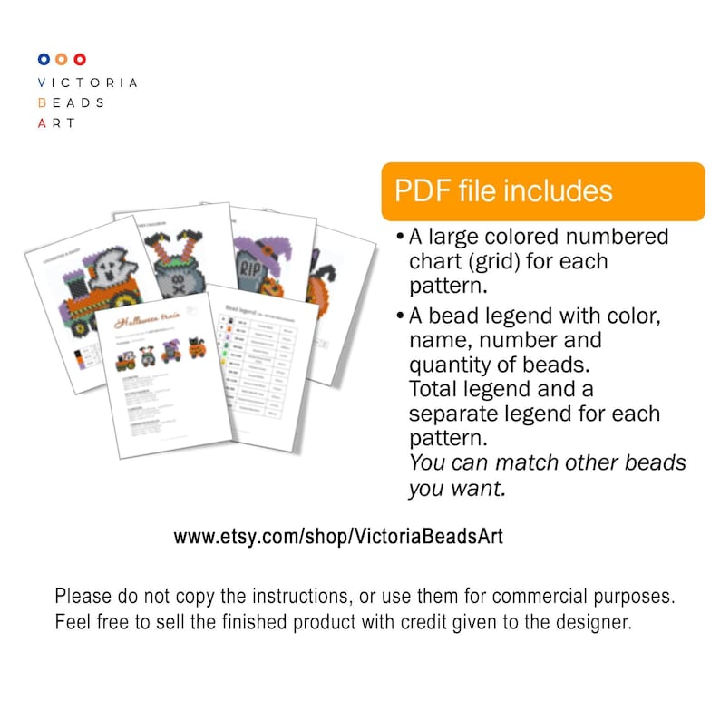 Halloween Train Brick Stitch Pattern, Halloween Beaded Ornament, Ghost ...