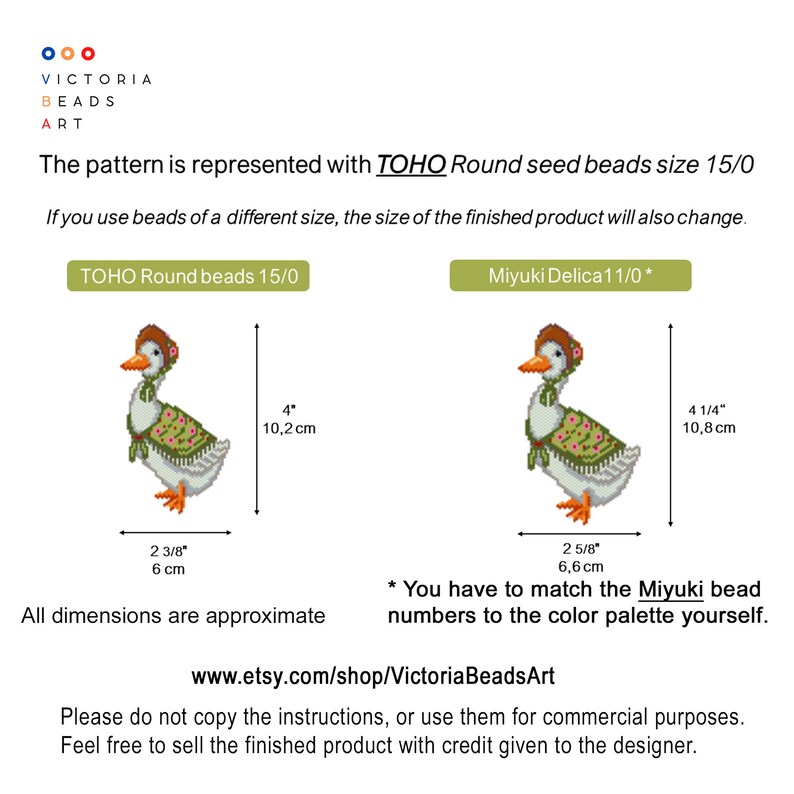 Brick Stitch Pattern Mother Goose, Goose Beaded Pattern, PDF Pattern - Etsy