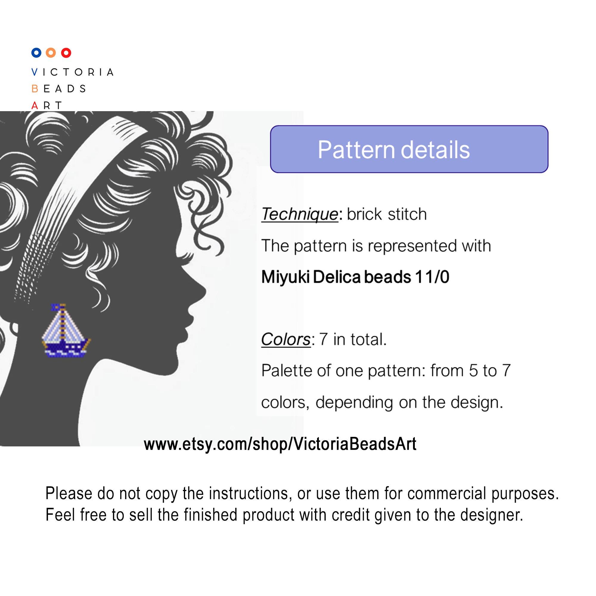 Sailboat, Anchor, Ships Wheel, Brick Stitch Beading Pattern, Beaded ...