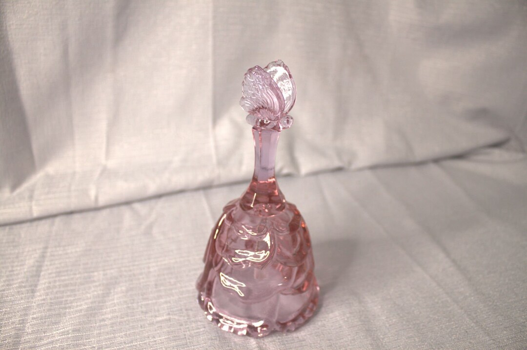 Vintage Fenton Rose Drapery Pattern Glass Bell - Etsy