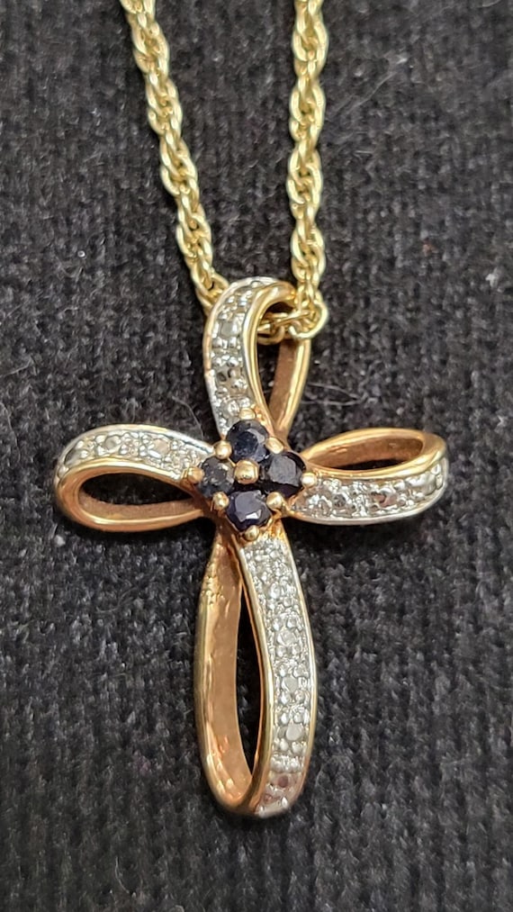 Two Infinity Symbols Cross Design with Tiny Marcasite… - Gem