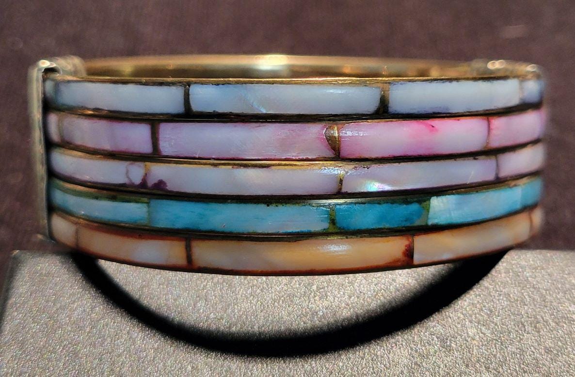 Vintage Dyed Shell Bracelet - Etsy