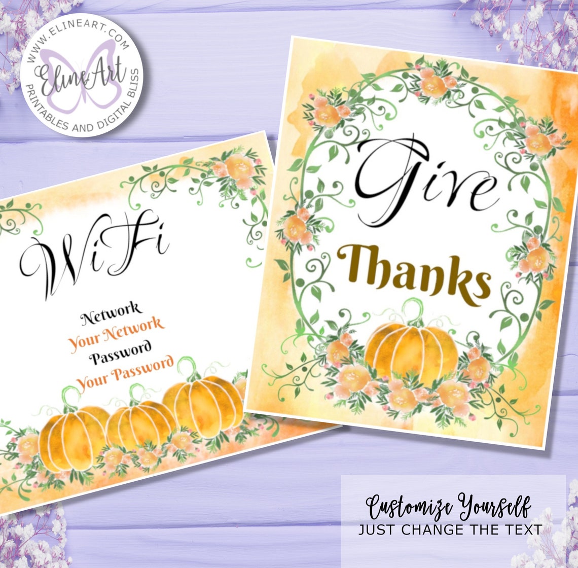 Fall Sign PDF Template - Landscape and Portrait Designs 3 Sizes 8x10 ...
