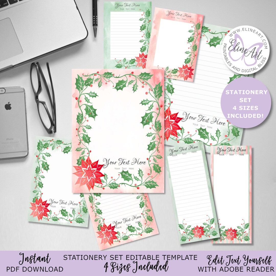 Rustic Watercolor Christmas Instant Download Printable Self Editable ...