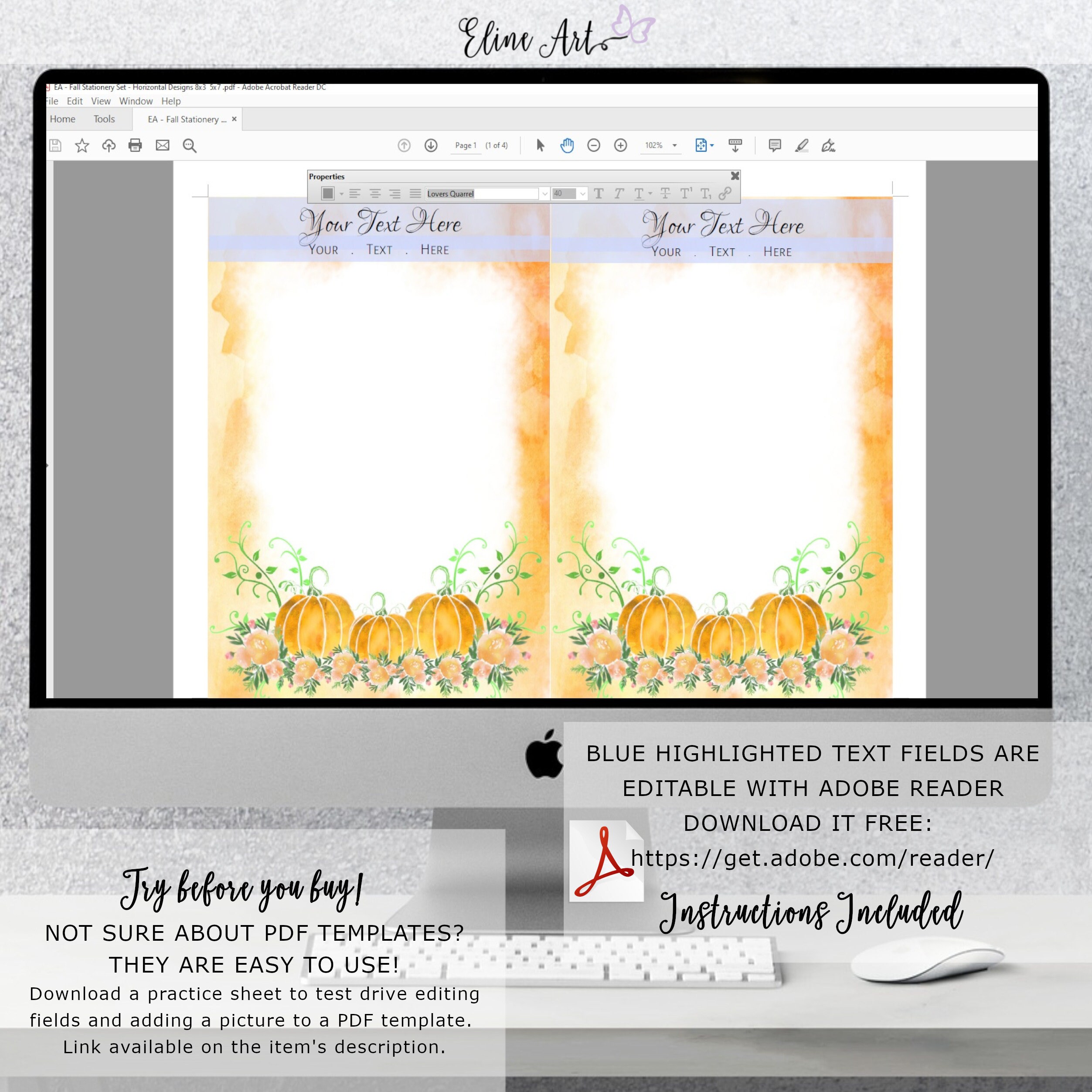 Rustic Watercolor Autumn Fall Thanksgiving Instant Download Printable ...