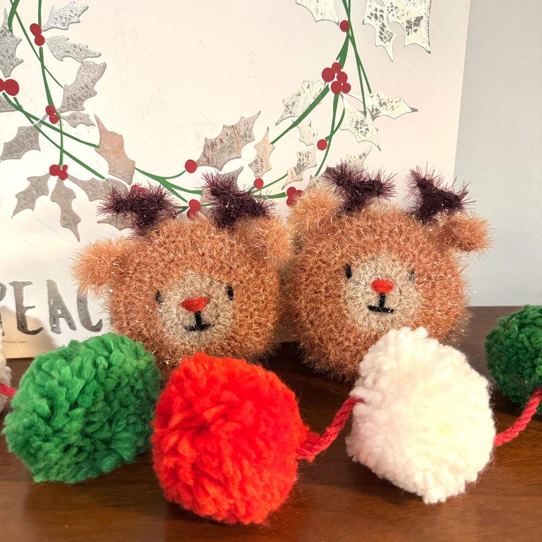 Rudolph the Red-nosed Reindeer - Dish Scrubby | Handmade Crocheted Dish ...