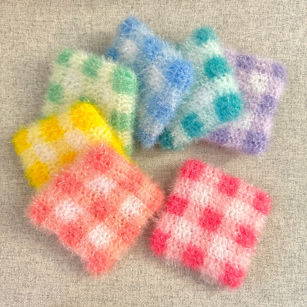 Gingham - Dish Scrubby | Handmade Crocheted Dish Cloth | Re-usable ...