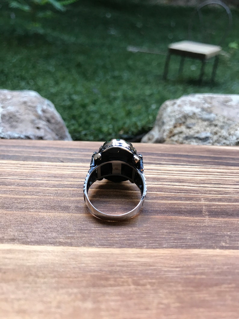 Turkish Handmade 925 Sterling Silver Agate Men's Ring Sz. - Etsy