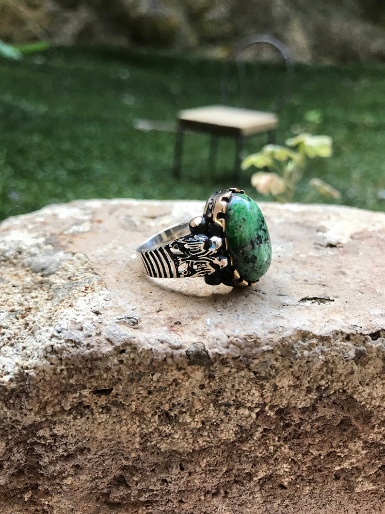 Turkish Handmade 925 Sterling Silver Agate Men's Ring Sz. - Etsy