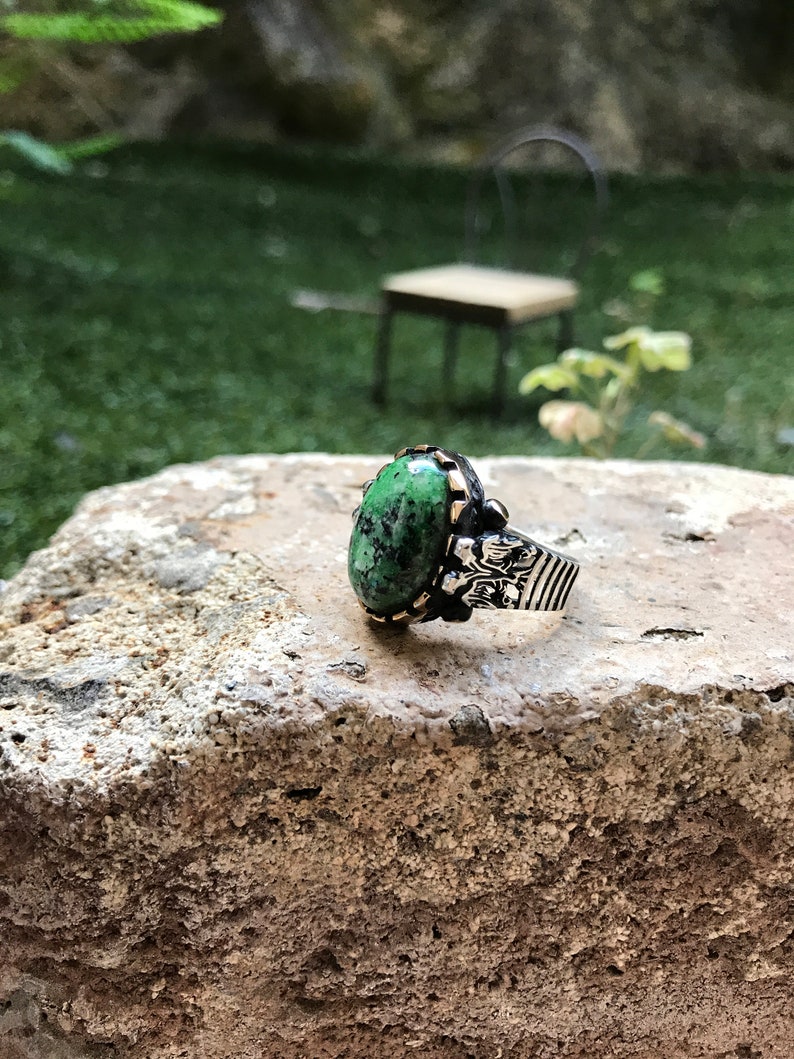 Turkish Handmade 925 Sterling Silver Agate Men's Ring Sz. - Etsy