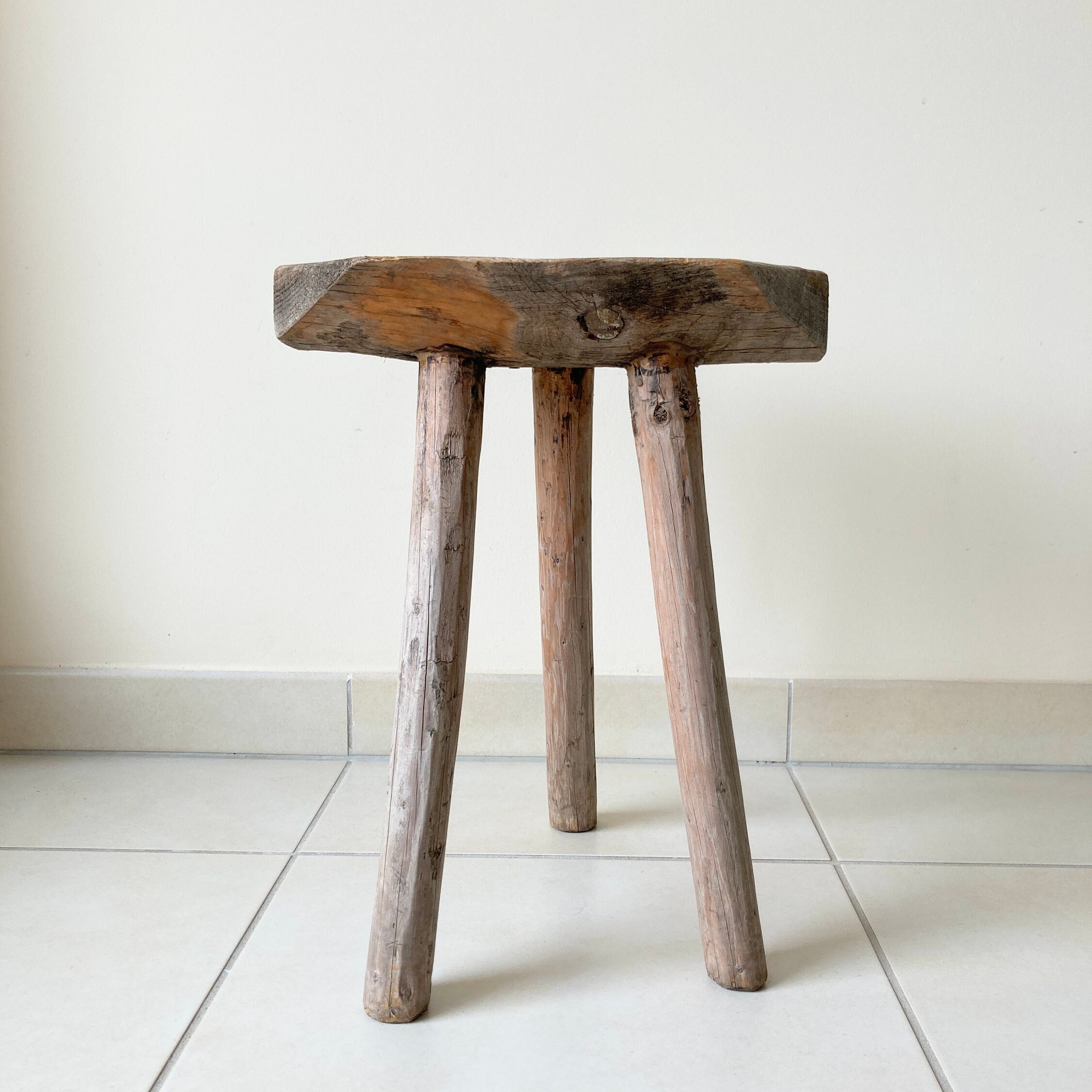 French Antique Rustic Milking Stool Rustic Milking Stool | Etsy