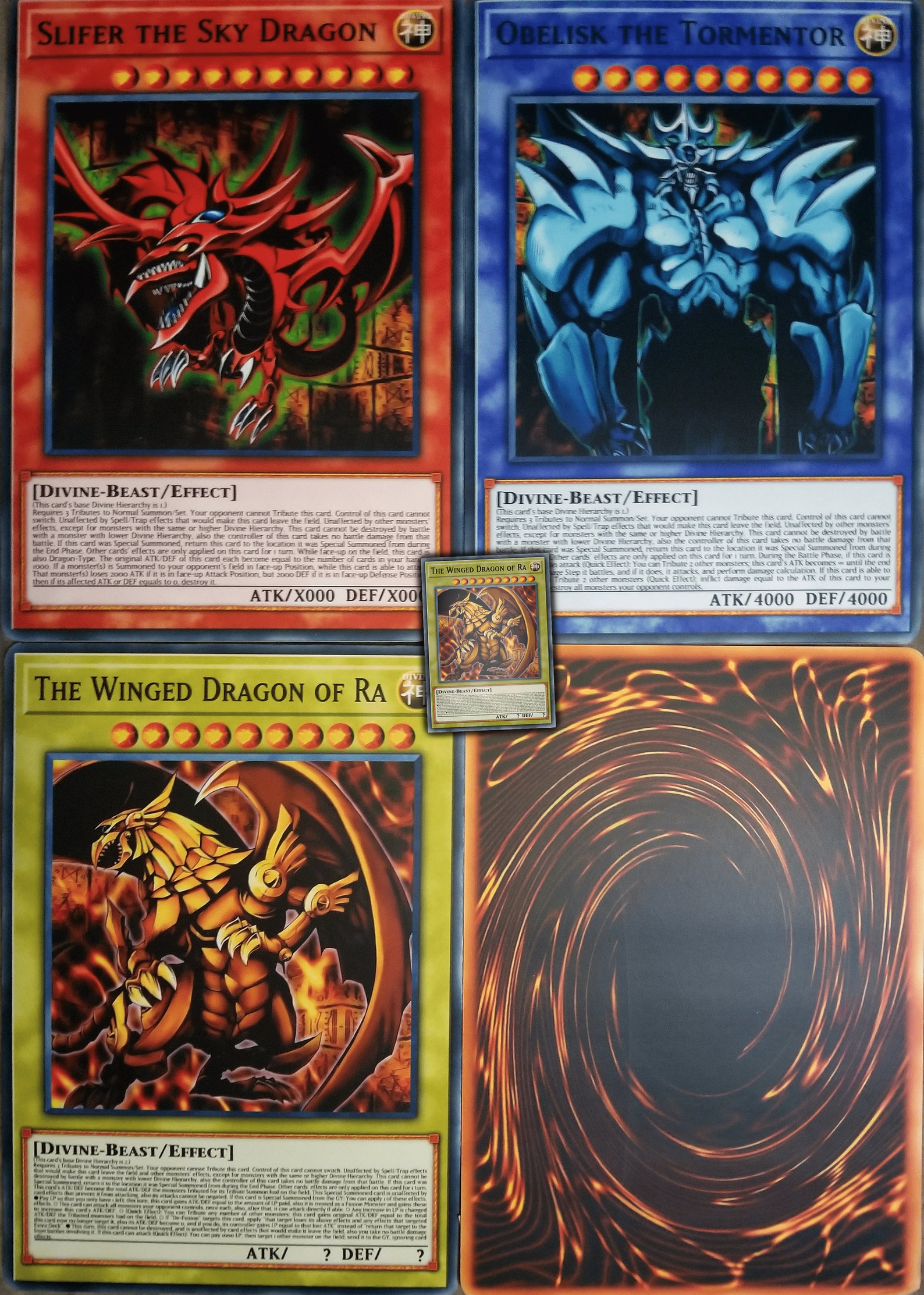 Yugioh 3 Large Cards Divine Beasts Novelty Orica Card: Slifer | Etsy