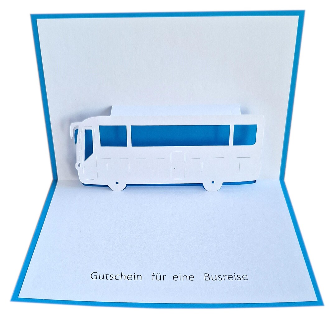 Pop-up Card - Voucher for a Bus Trip - Etsy