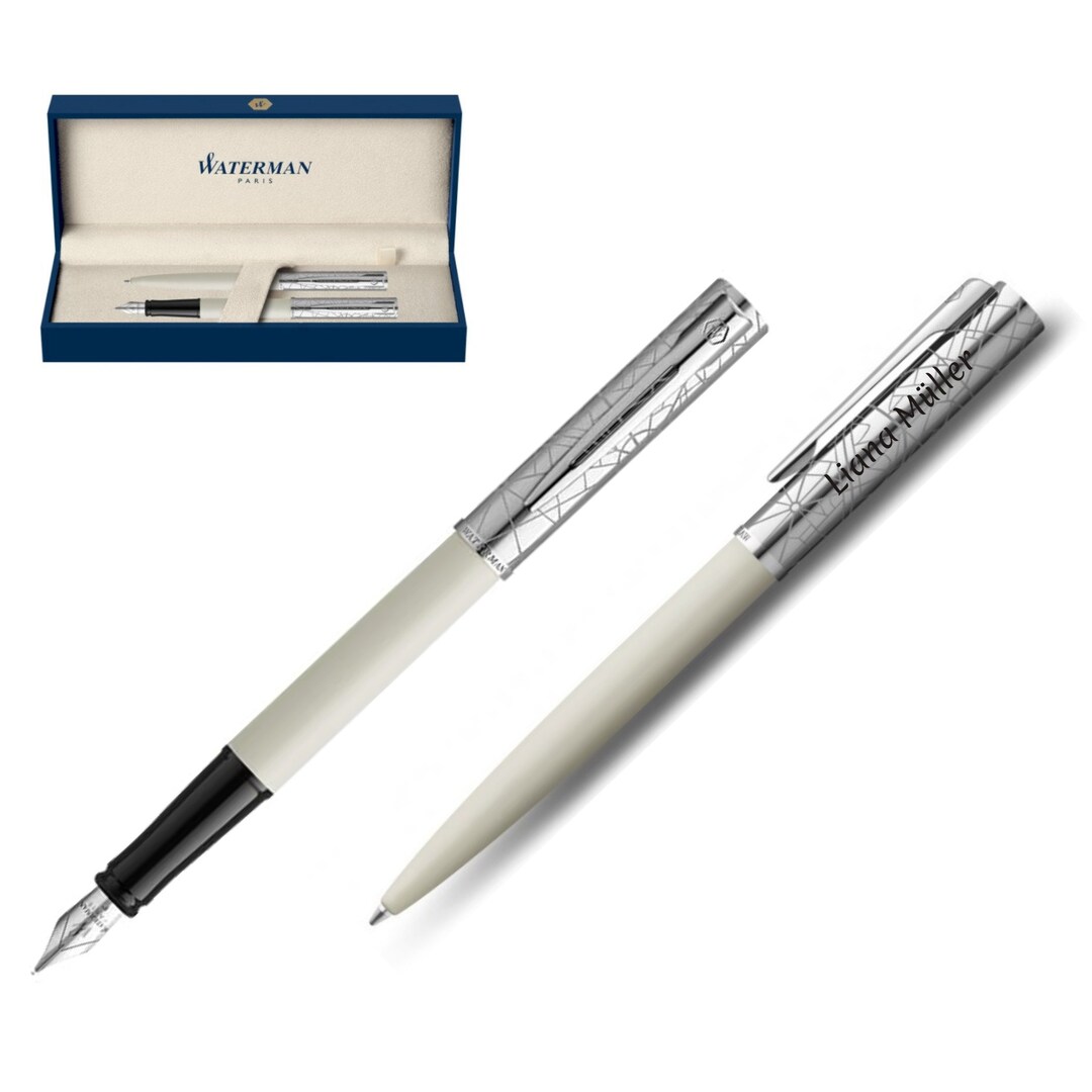 WATERMAN® Ballpoint Pen Fountain Pen Model Allure Deluxe With Engraving ...
