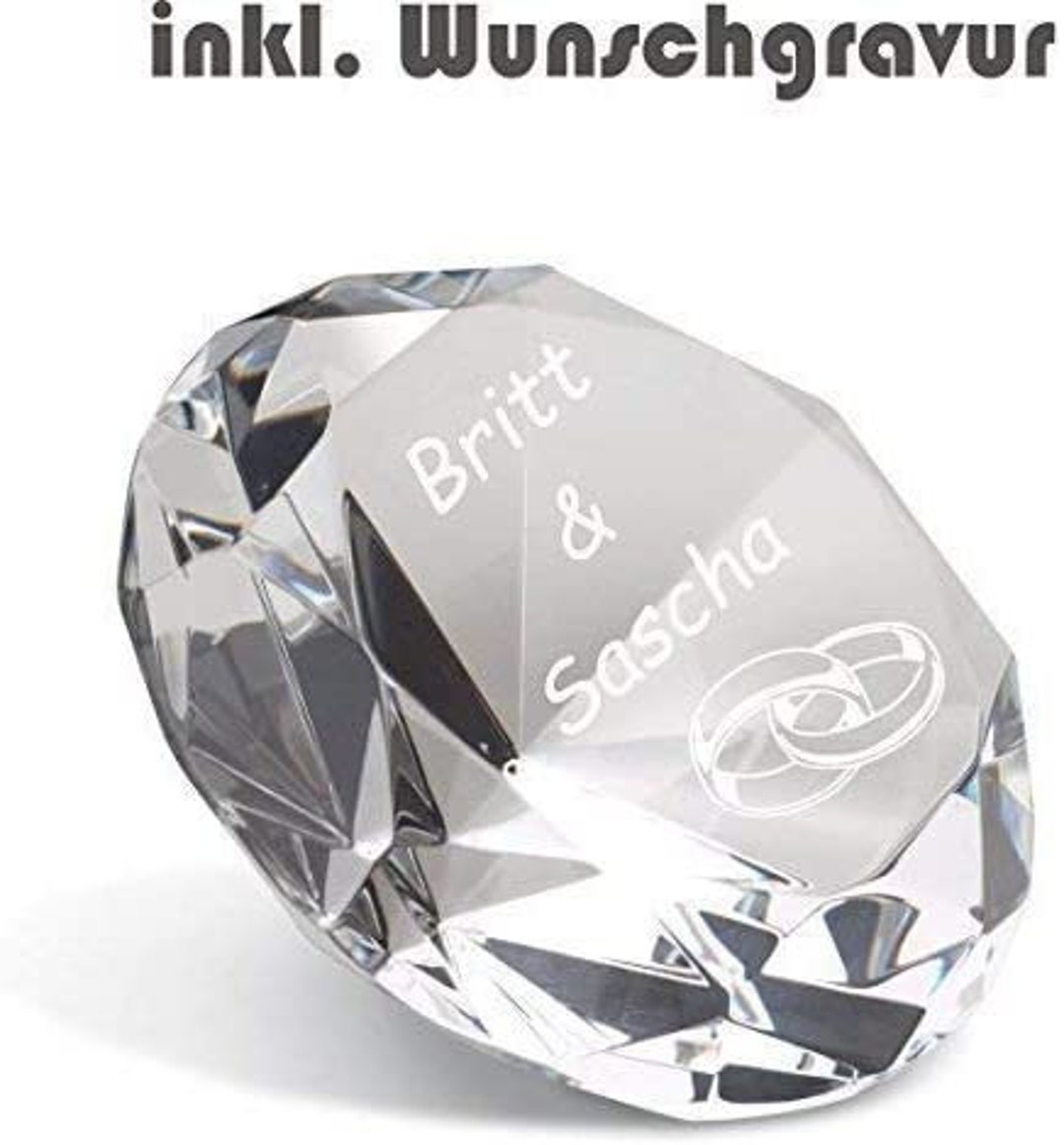 Lard® Glass Crystal Diamond Incl. Engraving Decoration Paperweight ...