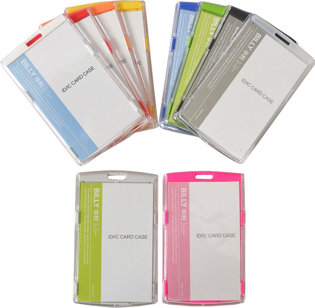Hard Plastic ID Card Holder BILLY Portrait Format Vertical ID Card ...
