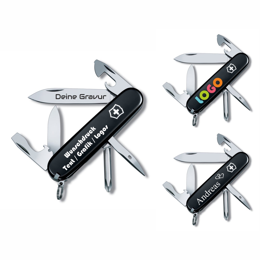 Victorinox Tinker With Desired Print / Engraving Black Gift for Men ...