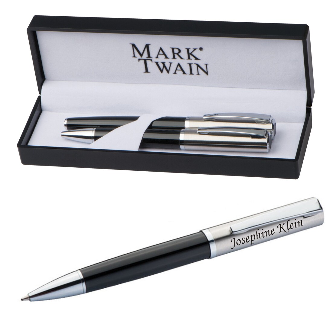 Writing Set MARK®TWAIN Twist Ballpoint Pen and Rollerball 2-piece Metal ...