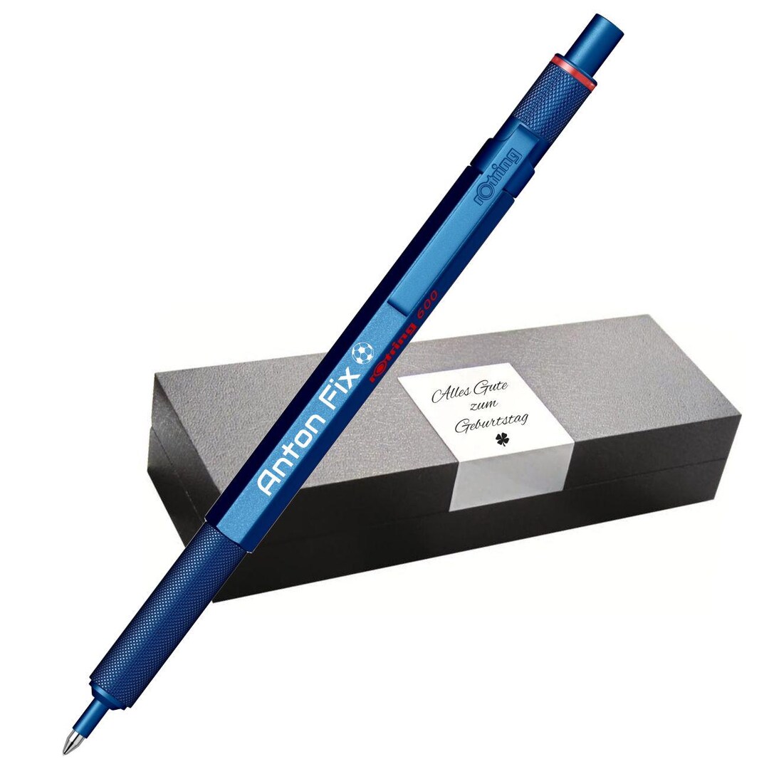 Rotring 600 Ballpoint Pen Blue – Case + Engraving | Luxury Pen With ...