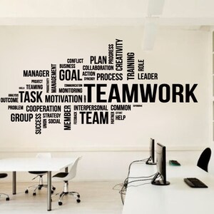 Teamwork Wall Decal, Office Wall Decal, Office Wall Art, Office Decor ...