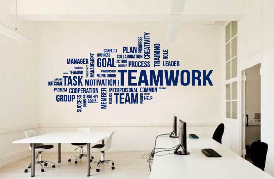 Teamwork Wall Decal, Office Wall Decal, Office Wall Art, Office Decor ...