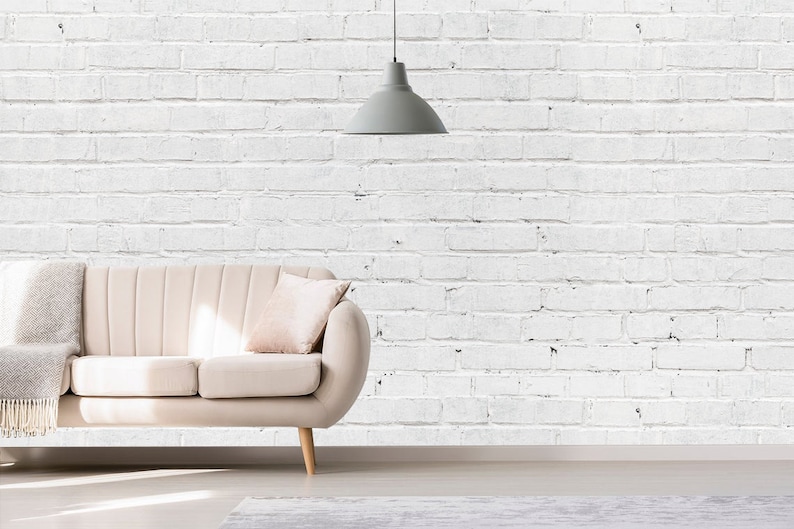 White Brick Removable Wallpaper Self Adhesive White Wallpaper Peel and ...