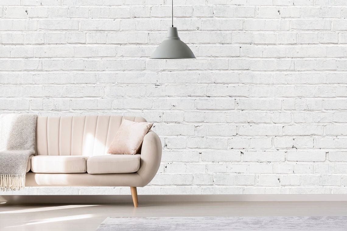 White Brick Removable Wallpaper Self Adhesive White Wallpaper Peel and ...