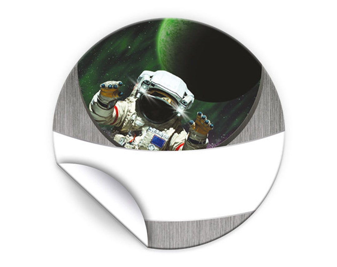 Sticker Astronaut Labels for Gift Wrapping 4 Cm/round set of - Etsy