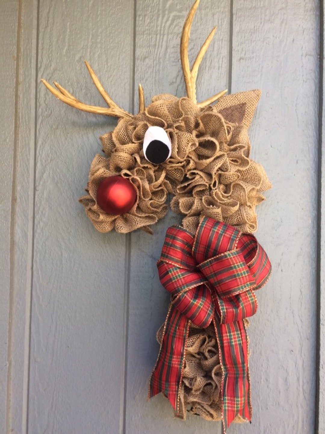 Reindeer Wreath - Etsy