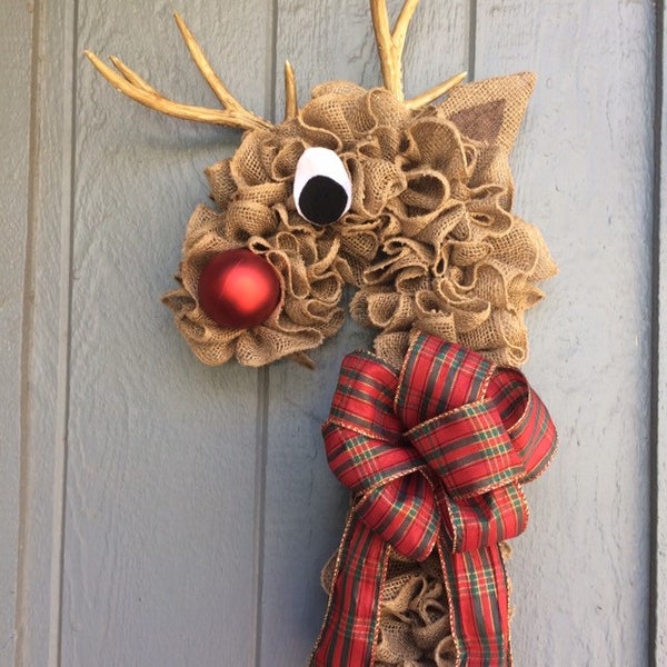 Reindeer Wreath - Etsy