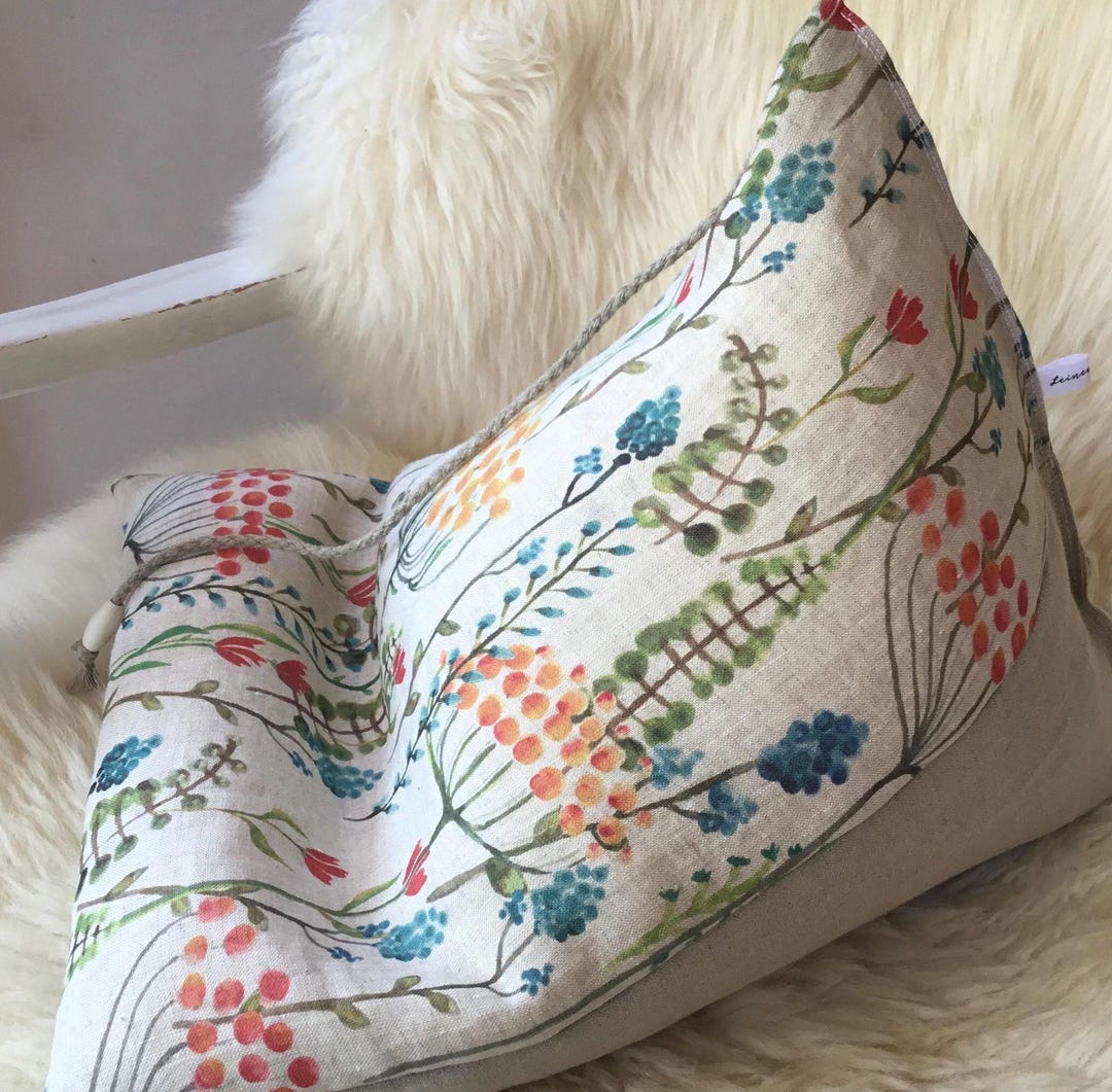 Reading Pillow, Linen, Large, Flexible, Grasses, Meadow, Book Cushion ...