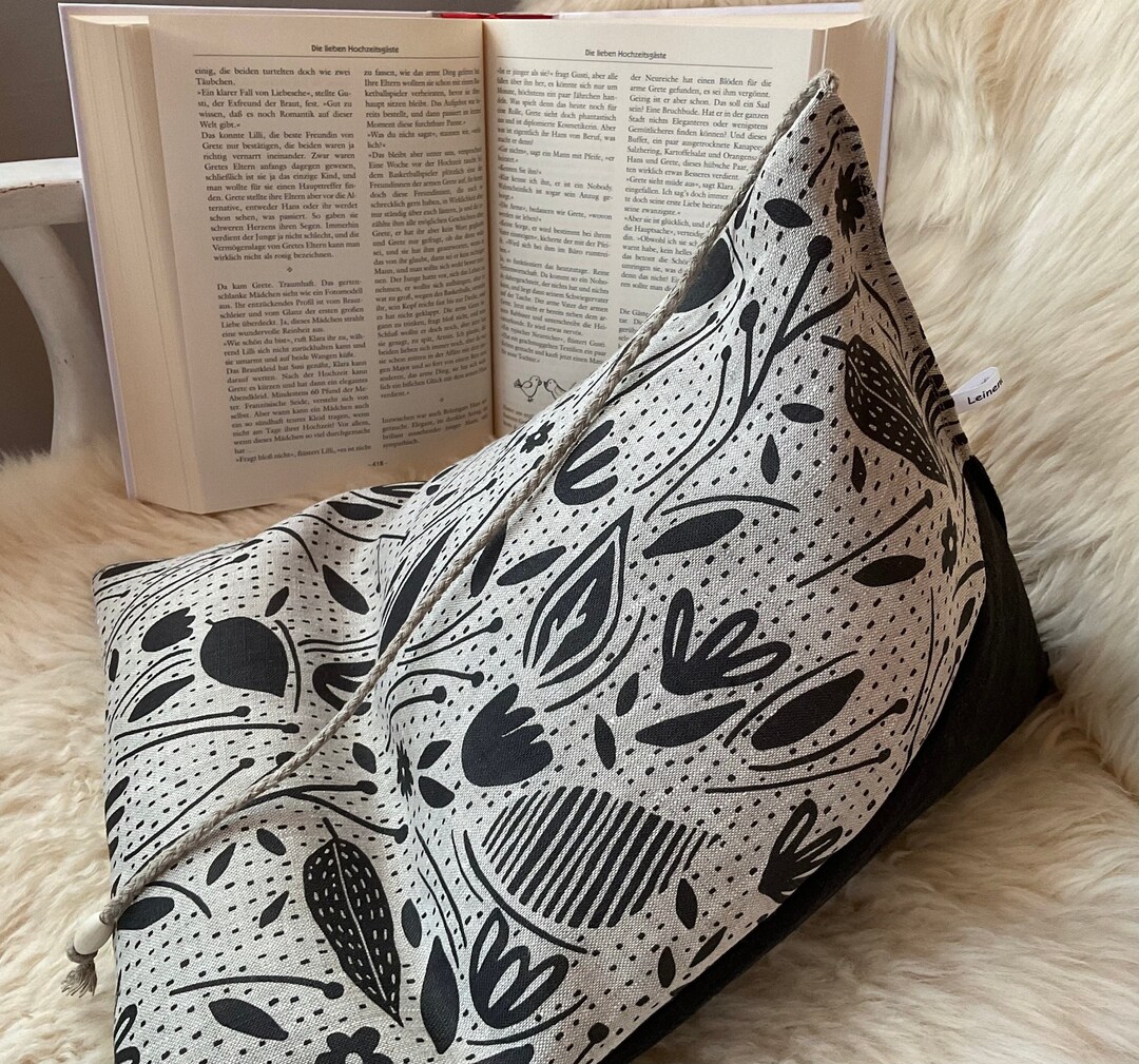 Reading Pillow, Linen, Large, Flexible, Grass Meadow, Large Book ...