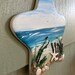 Hand Painted Pebble Art Star Shaped Ceramic Plaque of Beach Scene With ...