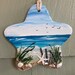 Hand Painted Pebble Art Star Shaped Ceramic Plaque of Beach Scene With ...