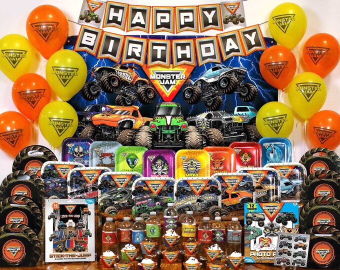 Monster Jam Theme Birthday Banner - Etsy