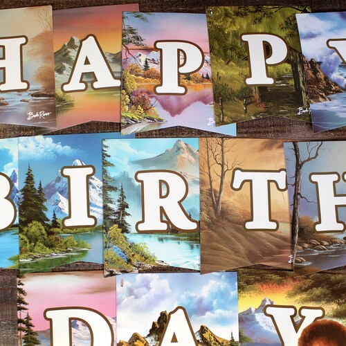 Bob Ross and Friends Birthday Banner Sign for Kids Art - Etsy