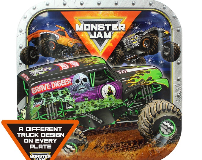 Monster Jam 9" Paper Plates (set of 8). Each Plate is a Different ...
