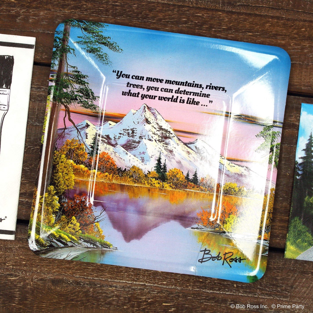 Bob Ross Classic Dessert Plates (8 Pack) – Birthday, 80s Party, Adult ...