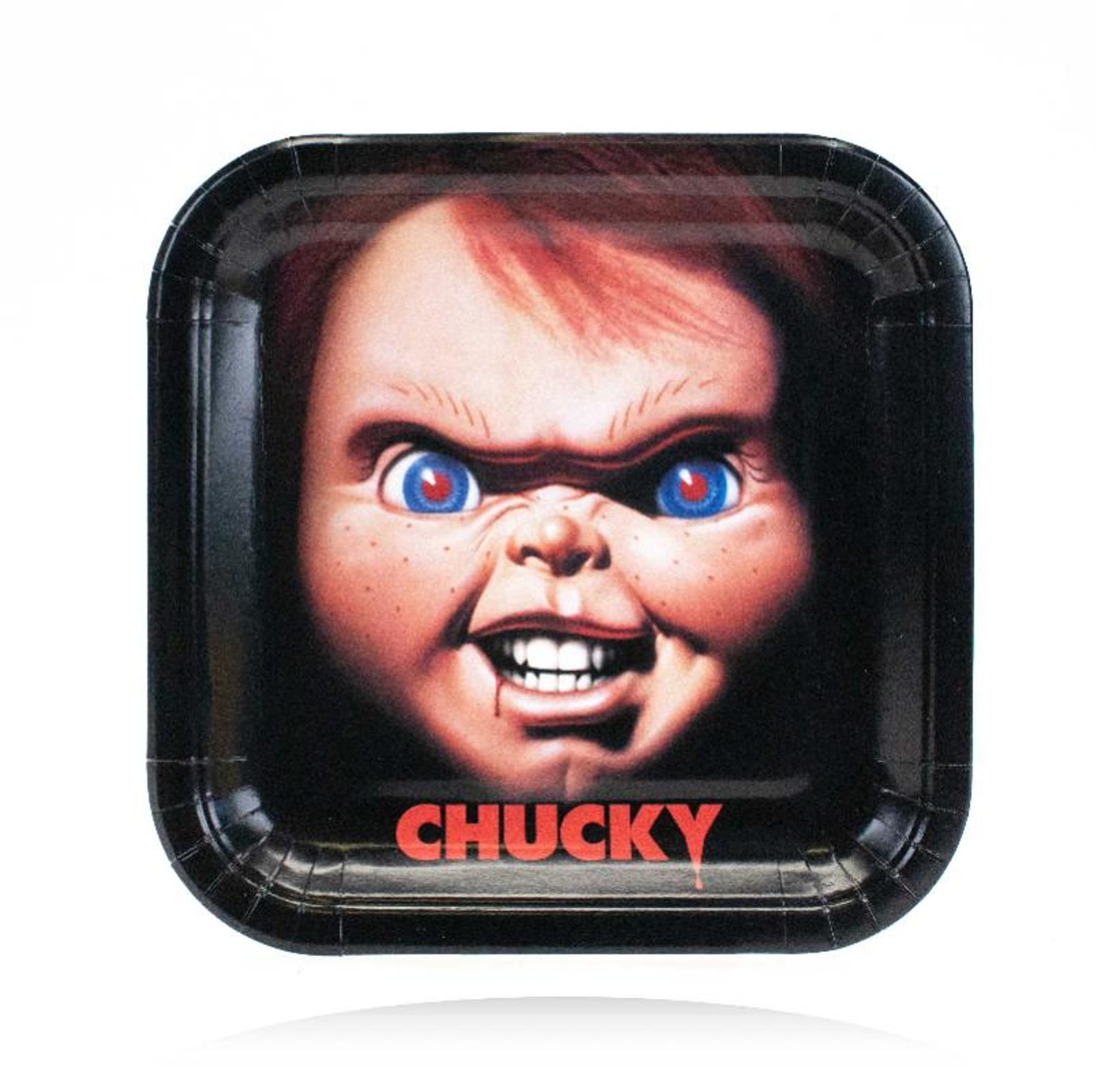 Chucky Dinner Plates (set of 8) Chucky – 9" Square Horror Movie Party ...