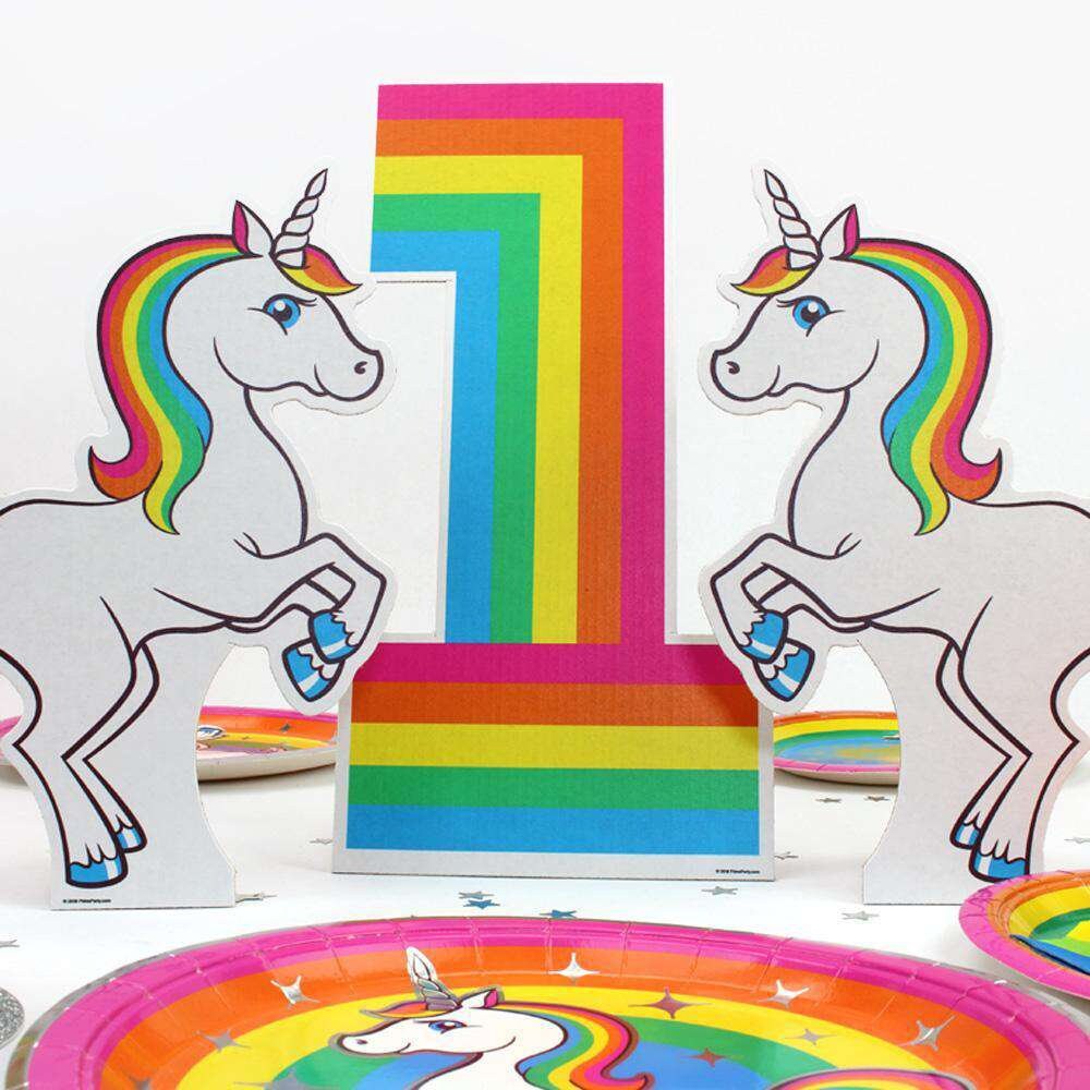 Rainbow Unicorn 12 Tabletop Number Centerpiece 3-piece | Etsy