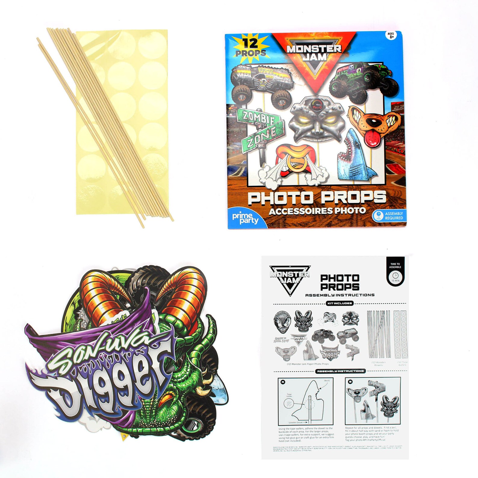 Monster Jam Photo Booth Props (12 Props) Great for Birthday Party ...