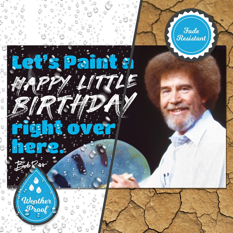 Bob Ross Happy Birthday Yard Sign Outdoor Sign Quarantine | Etsy