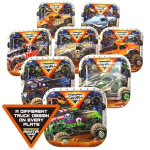 Monster Jam 9" Paper Plates (set of 8). Each Plate is a Different ...
