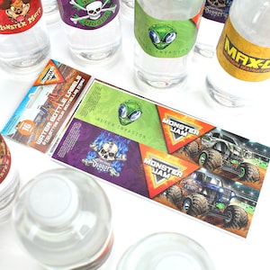 Monster Jam Water Bottle Labels (pack of 16) Monster Truck Party ...