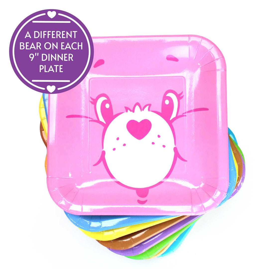 Care Bears Dinner Plates 9" Party Plates (set of 8) - Vintage 80s, Cute ...