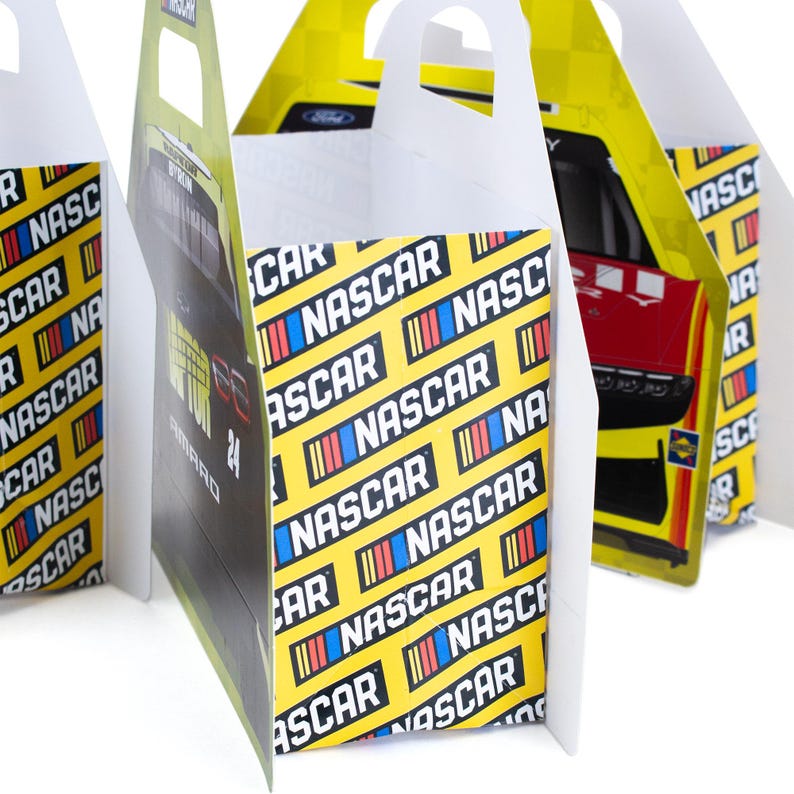 NASCAR Favor Boxes Set (8) | Race Car Party Treat Boxes | Kids Birthday ...