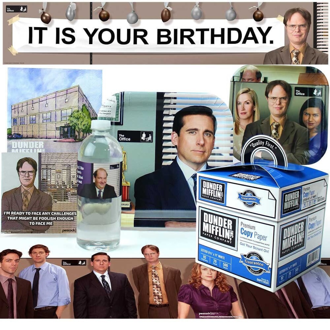 The Office TV Show Party Supplies Kit for 8 Guests- Dunder Mifflin ...