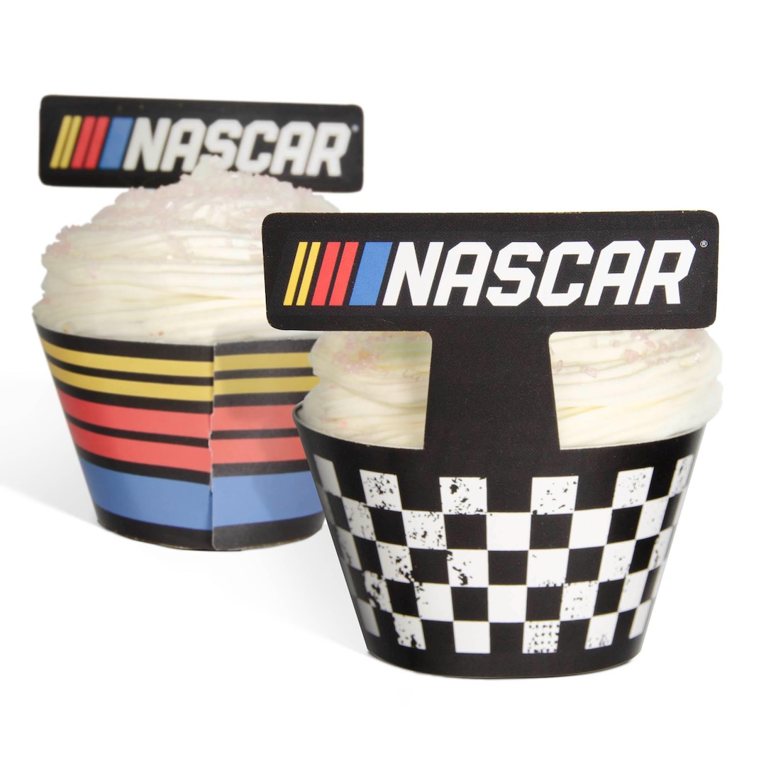 NASCAR Cupcake Wrappers With Picks | Racing Party Decorations ...