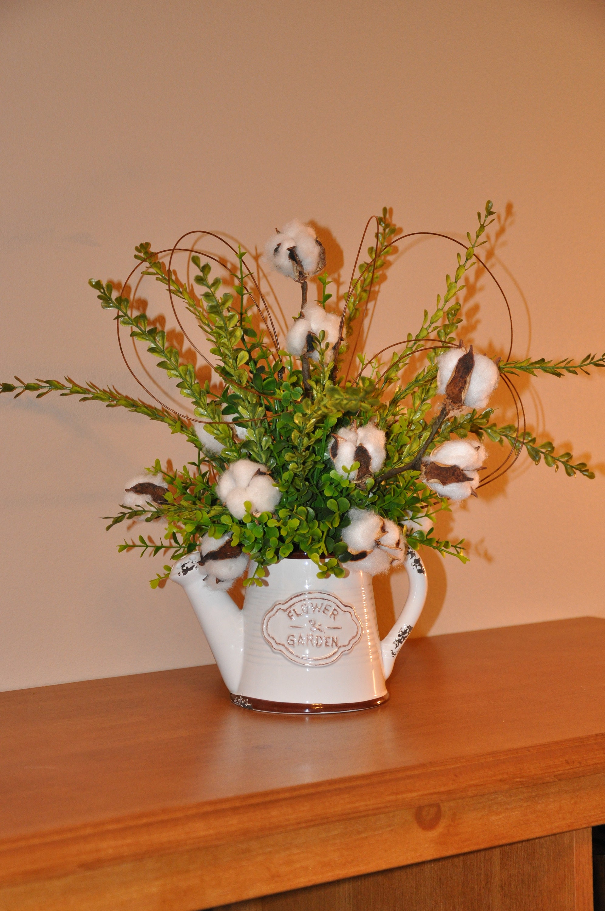 Small Cotton Arrangement Cotton Centerpiece Farmhouse - Etsy